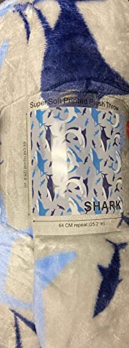 Shark Baby by Decor&More Extra Soft Throw Blanket (50" x 60") - Blue and Grey Sharks