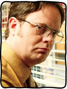 seven times six the office big face dwight schrute blanket 46″ x 60″ flannel fleece throw