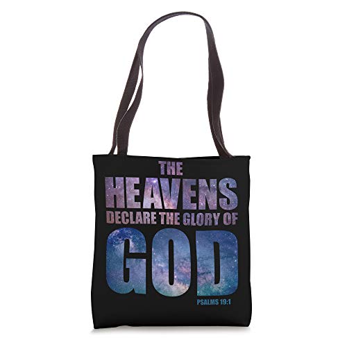 Christian Creation Galaxy Verse Heavens Declare Glory of GOD Tote Bag