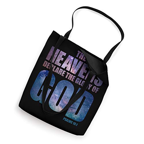 Christian Creation Galaxy Verse Heavens Declare Glory of GOD Tote Bag