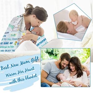 Ivivis New Mom Gifts for Women, Mom to be Gift Blanket, Pregnancy Gifts for First Time Moms Mommy Expecting Mother, Gender Reveal Gifts Ideas for Her, Elephant Fleece Throw Blankets 50"x 60"