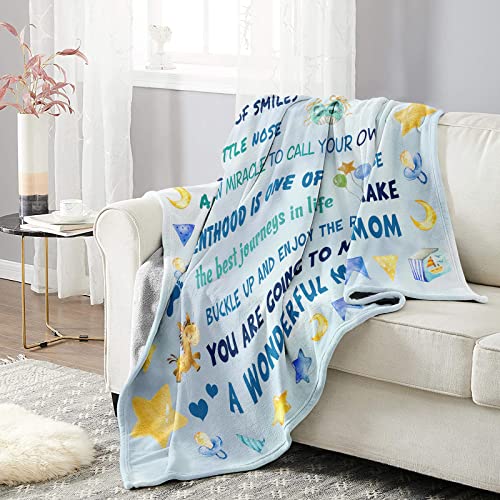 Ivivis New Mom Gifts for Women, Mom to be Gift Blanket, Pregnancy Gifts for First Time Moms Mommy Expecting Mother, Gender Reveal Gifts Ideas for Her, Elephant Fleece Throw Blankets 50"x 60"