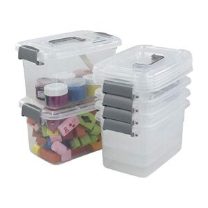 qskely 6-pack 5 l clear plastic latch storage box with lid