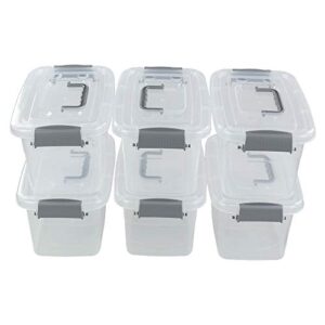 Qskely 6-Pack 5 L Clear Plastic Latch Storage Box with Lid