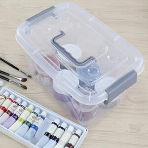 Qskely 6-Pack 5 L Clear Plastic Latch Storage Box with Lid