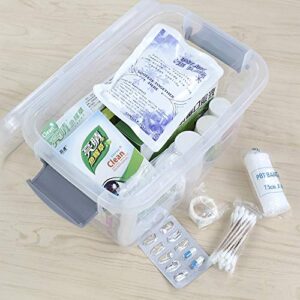 Qskely 6-Pack 5 L Clear Plastic Latch Storage Box with Lid