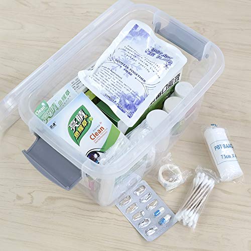 Qskely 6-Pack 5 L Clear Plastic Latch Storage Box with Lid