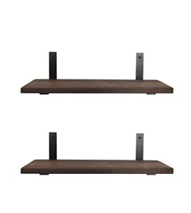 molaxhome wood floating shelves set of 2,wall mounted shelf for bedroom,farmhouse,living room,bathroom,kitchen,office and more dc1a612 (brown, w6xl16.5)