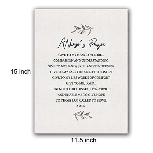 Nurse Gifts for Women Men Frame, A Nurse's Prayer Poster Canvas Wall Art Painting Ready to Hang for Home/Office/Living Room Decor - Nurse Graduation Gifts Healthcare Gift - Easel & Hanging Hook 11.5x15 Inch