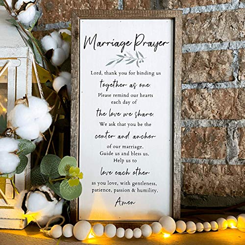 Marriage Prayer Wall Decor - Classy Wedding Gift or Marriage Gifts, Ideal Anniversary or Bridal Shower Gift - Shelf or Wall Art, Marriage Wall Decor