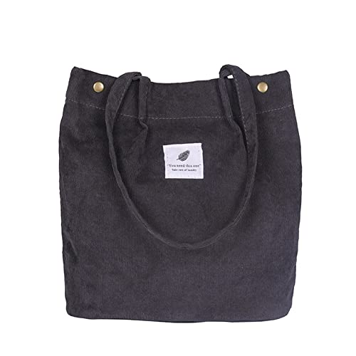 Women Tote Bag,Shoulder Handbags Casual Hobo Bags Corduroy Shopper Tote Bag Cross-body Handbags - (Dark Grey)