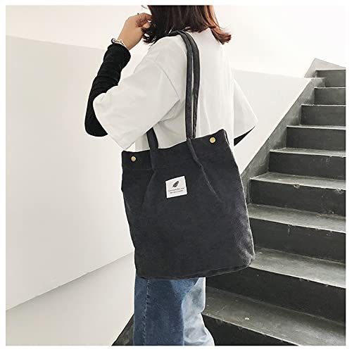 Women Tote Bag,Shoulder Handbags Casual Hobo Bags Corduroy Shopper Tote Bag Cross-body Handbags - (Dark Grey)