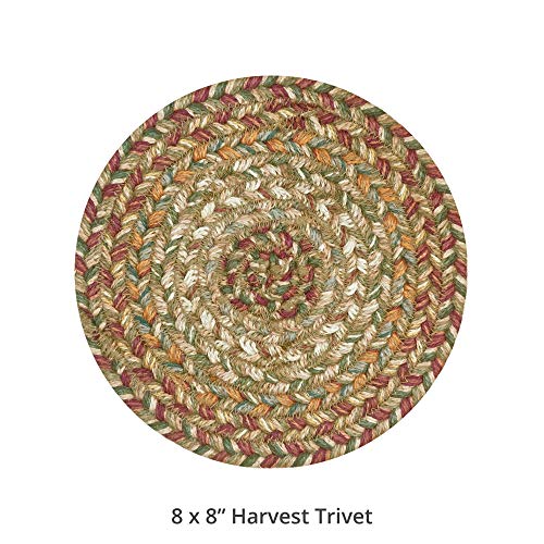 Homespice Harvest Premium Jute Braided Trivet 8" (Set of 6) Round Beige, Tan Reversible, Natural Jute Yarn Rustic, Country, Primitive, Farmhouse Style - 30 Day Risk Free Purchase