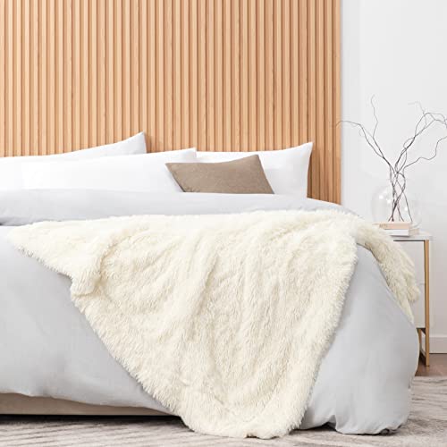 Dreamcountry Soft Faux Fur Throw Blanket 50x60 Inches Cozy Sherpa Fleece Blanket Comfy Shaggy Fuzzy Blanket Fluffy Throw Blankets for Couch and Bed Lightweight Decorative Blanket Beige