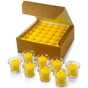 set of 72 votive citronella candles – summer scented candles – for indoor/outdoor use – 10 hour burn time – made in usa