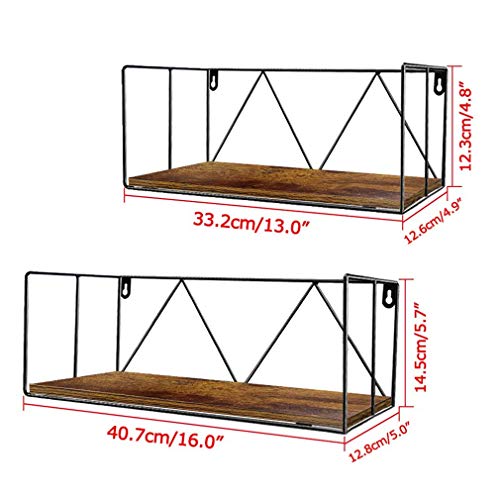 Edenseelake Floating Shelves Wall Mounted Storage Shelf with Metal Wire for Bedroom, Bathroom, Living Room, Kitchen and Office