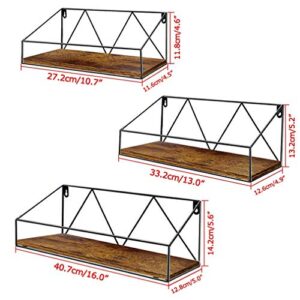 Edenseelake Floating Shelves Wall Mounted Storage Shelf with Metal Wire for Bedroom, Bathroom, Living Room, Kitchen and Office