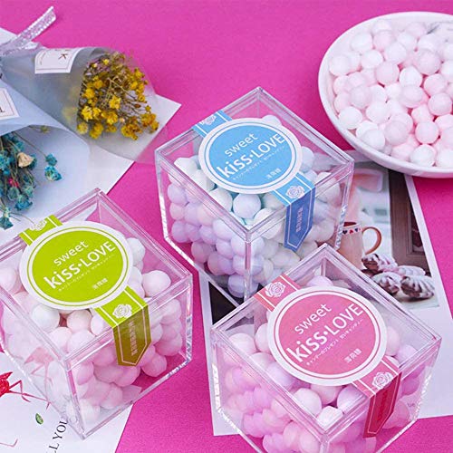 Acrylic Boxes with Lids,4 Pieces 3.4x3.4x3.4Inch Clear Plastic Square Cube Plexiglass Boxes for Display Small Acrylic Containers Jewelry Birthday Wedding Easter Party Decoration Lucite Box