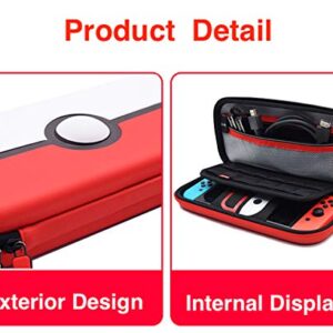 SEAFER Carrying Case for Nintendo Switch / OLED, Pokemon Cute Travel Case Protective Hard Bag for Nintendo Switch Console Accessories