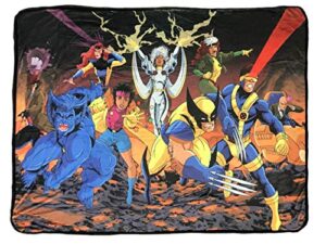 marvel x-men team fleece soft throw blanket| measures 60 x 45 inches