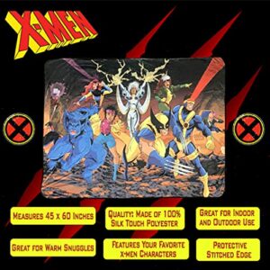 Marvel X-Men Team Fleece Soft Throw Blanket| Measures 60 x 45 Inches