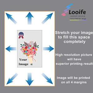 Looife Custom Canvas Wall Art from Your Photo 40x20 inch Frame Personalized Picture Prints Decor Wrapped Canvas Poster for Room Decoration Ready to Hang