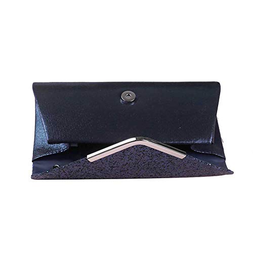 KALAIEN Envelope Clutch Purses for Women Glitter Evening Bag Handbags For Wedding and Party (Navy blue)