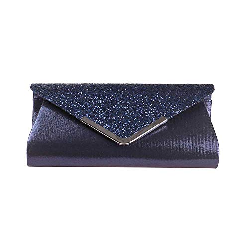 KALAIEN Envelope Clutch Purses for Women Glitter Evening Bag Handbags For Wedding and Party (Navy blue)