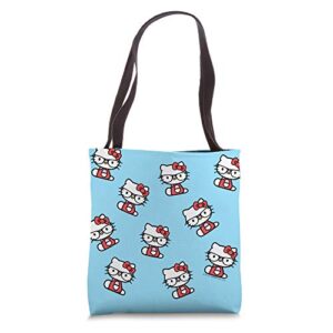 hello kitty glasses toss print tote bag