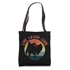 mothman live laugh lurk tote bag