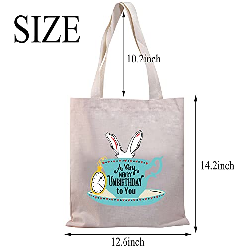 BDPWSS Alice Tote Bag A Very Merry Unbirthday To You Handbag For Bookworm Book Lover Gift (Unbirthday to you TG)