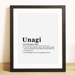 Unagi Definition, Funny Dictionary Definition, Typography quote, Funny Wall Art, TV Show Quote, Unagi Friends, 8x10 inch - UNFRAMED