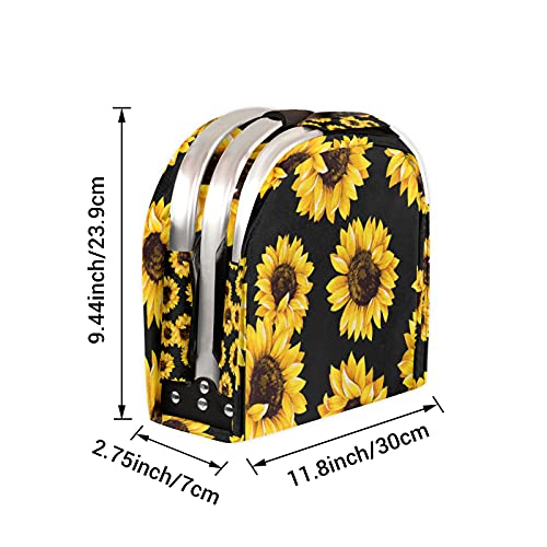 Collapsible Market Basket Sunflower, 36L Large Picnic Basket, Portable Shopping Basket with Aluminum Handles for Storage Grocery, Travel, Camping