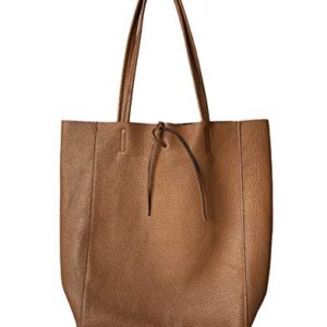 Taylor Tote Shoulder Bag Soft Italian Leather (Brown)