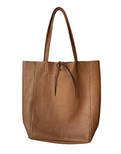 Taylor Tote Shoulder Bag Soft Italian Leather (Brown)