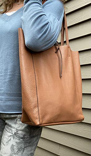 Taylor Tote Shoulder Bag Soft Italian Leather (Brown)