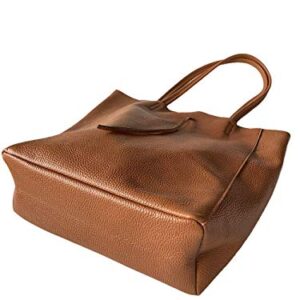 Taylor Tote Shoulder Bag Soft Italian Leather (Brown)