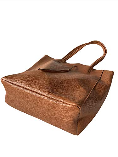 Taylor Tote Shoulder Bag Soft Italian Leather (Brown)