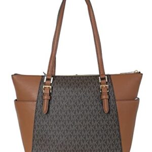 Michael Kors Charlotte Signature Large Top Zip Tote - Brown