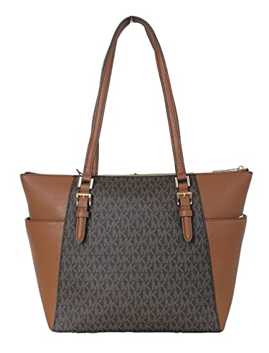 Michael Kors Charlotte Signature Large Top Zip Tote - Brown