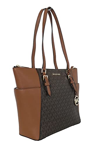 Michael Kors Charlotte Signature Large Top Zip Tote - Brown