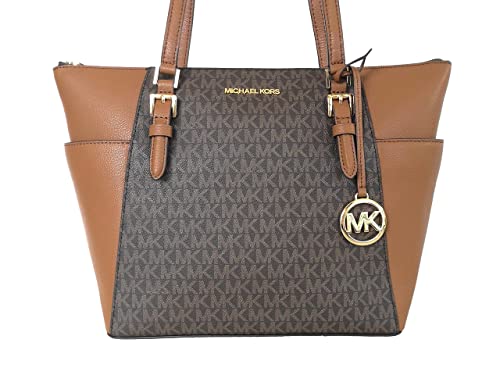 Michael Kors Charlotte Signature Large Top Zip Tote - Brown