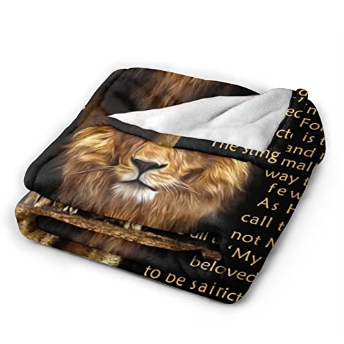 BUUGVIIL Bible Verse Blanket Biblical Gifts for Women Christian Gifts Lion Prayer Religious Throw Blankets for Couch Sofa Bed Warm Gifts 50X60 Inch