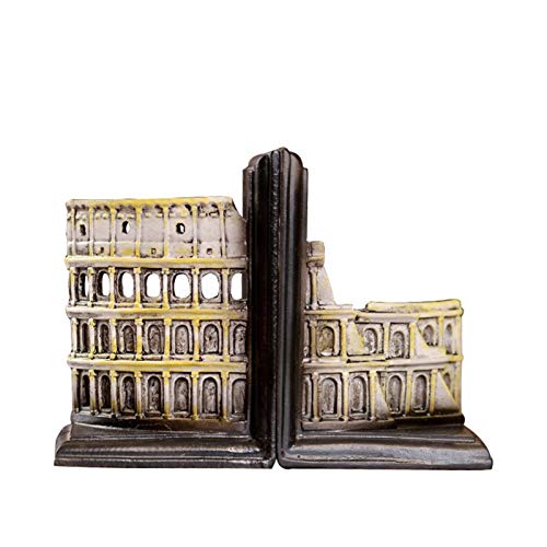 YYOBK Decorative Bookends,Office Bookends,Bookends of The Colosseum,Book Ends for Heavy Books,Book Holders for Shelves,Book Stoppers for Coffee Shop,Bar,Home (12 * 9 * 16.5cm)