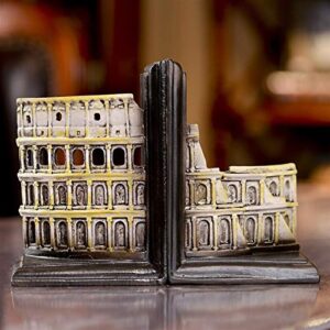 YYOBK Decorative Bookends,Office Bookends,Bookends of The Colosseum,Book Ends for Heavy Books,Book Holders for Shelves,Book Stoppers for Coffee Shop,Bar,Home (12 * 9 * 16.5cm)