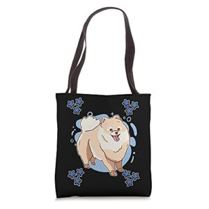 mens pomeranian art drawing stars boys pomeranian tote bag