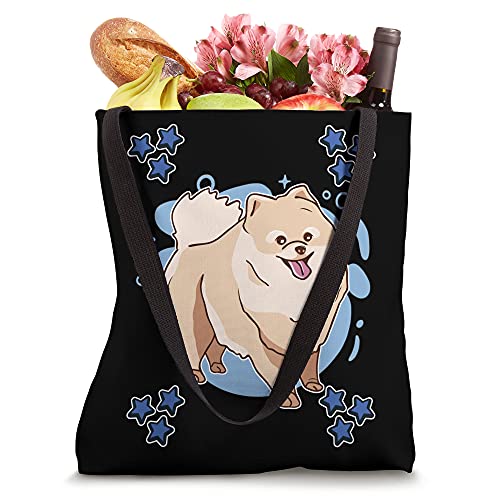 Mens Pomeranian Art Drawing Stars Boys Pomeranian Tote Bag