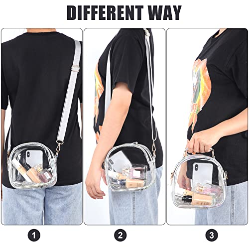 Frienda 2 Pieces Clear Purse Clear Stadium Approved Bag 2 Colors Clear Crossbody Bags for Women Small See Through Concert Bag Clear Crossbody Bag for Sports Concerts Events Festivals