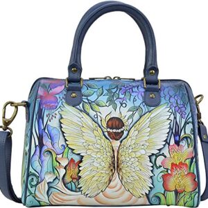 Anuschka Hand Painted Leather Women's Zip Around Classic Satchel - Enchanted Garden