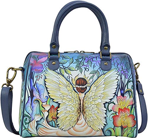 Anuschka Hand Painted Leather Women's Zip Around Classic Satchel - Enchanted Garden